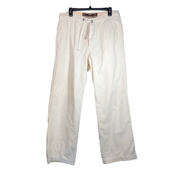 Express | Pants | Vintage Express Linen Blend Pants Mens White Relaxed ...